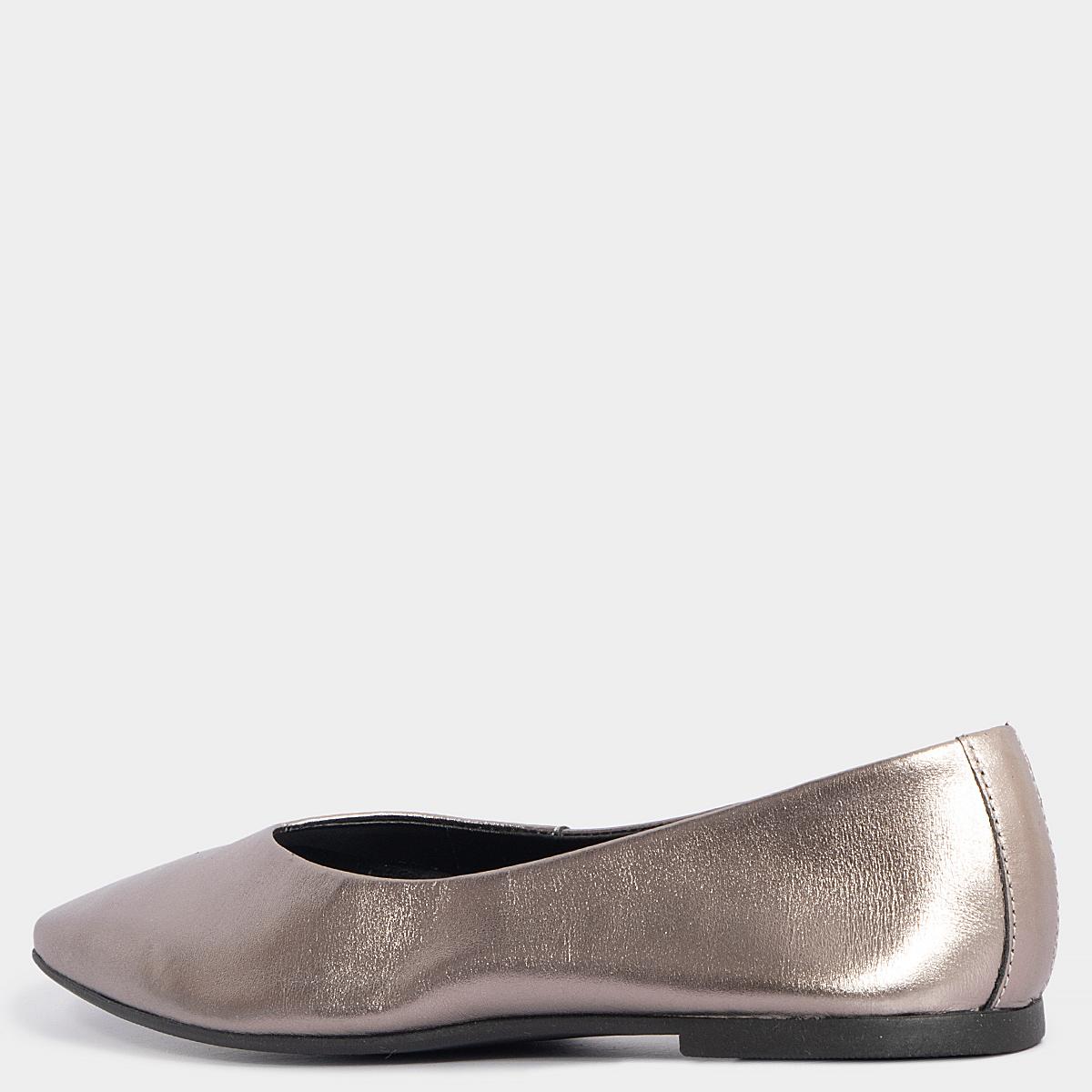 Sapatilha Couro Prata - Constance Calçados