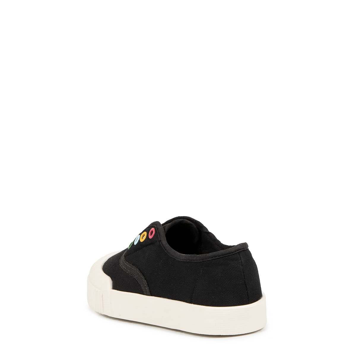Tênis Lona Preto Ilhós Colorido - Constance Calçados