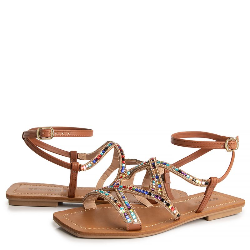 Rasteira Colorido Strass