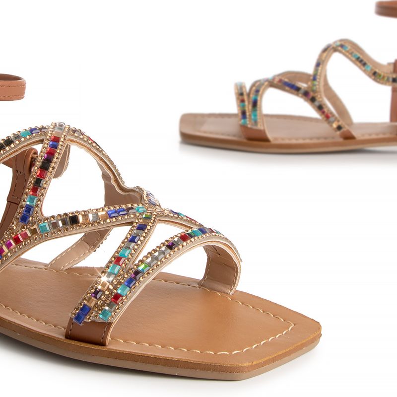 Rasteira Colorido Strass