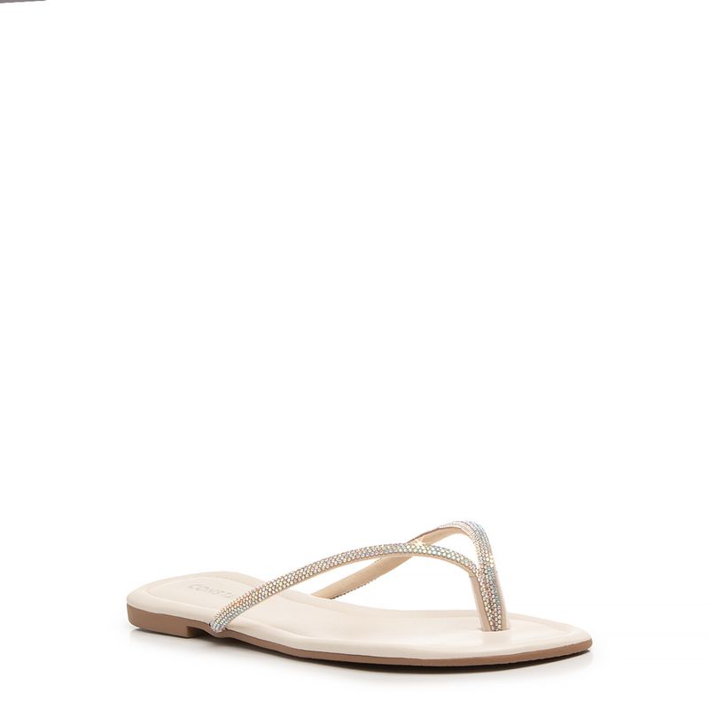 Rasteira Off White Strass