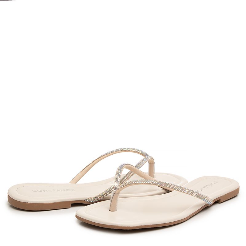 Rasteira Off White Strass