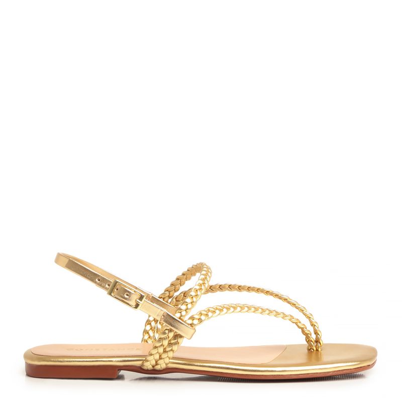 Rasteira Dourada Trança