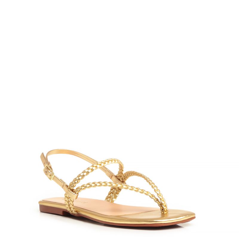 Rasteira Dourada Trança