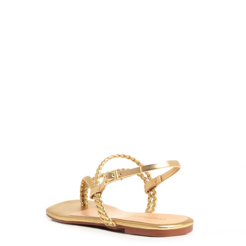 Rasteira Dourada Trança