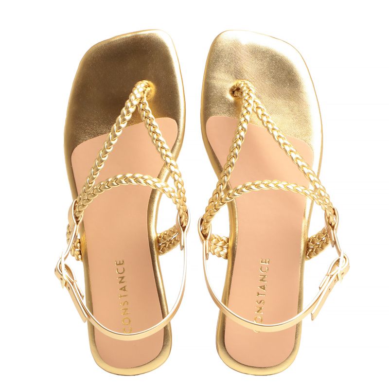 Rasteira Dourada Trança