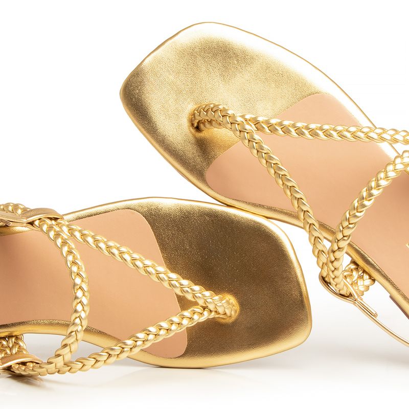 Rasteira Dourada Trança