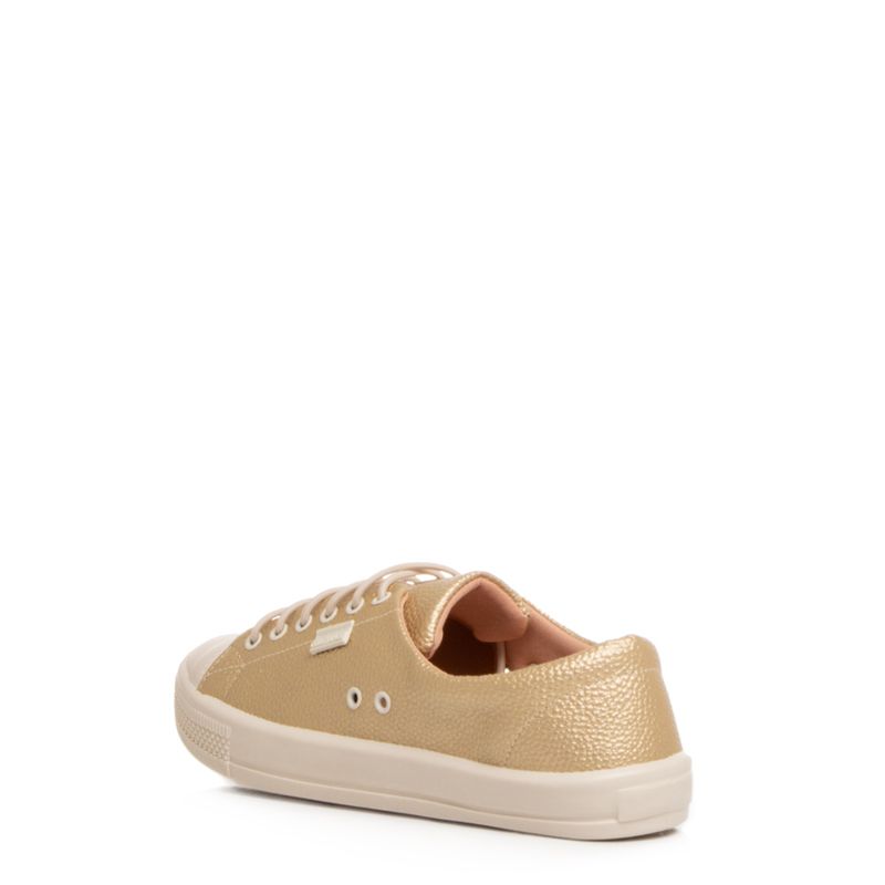 Tênis Dourado Comfort Cadarço Elastico