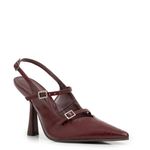 Scarpin Slingback Verniz Burgundy