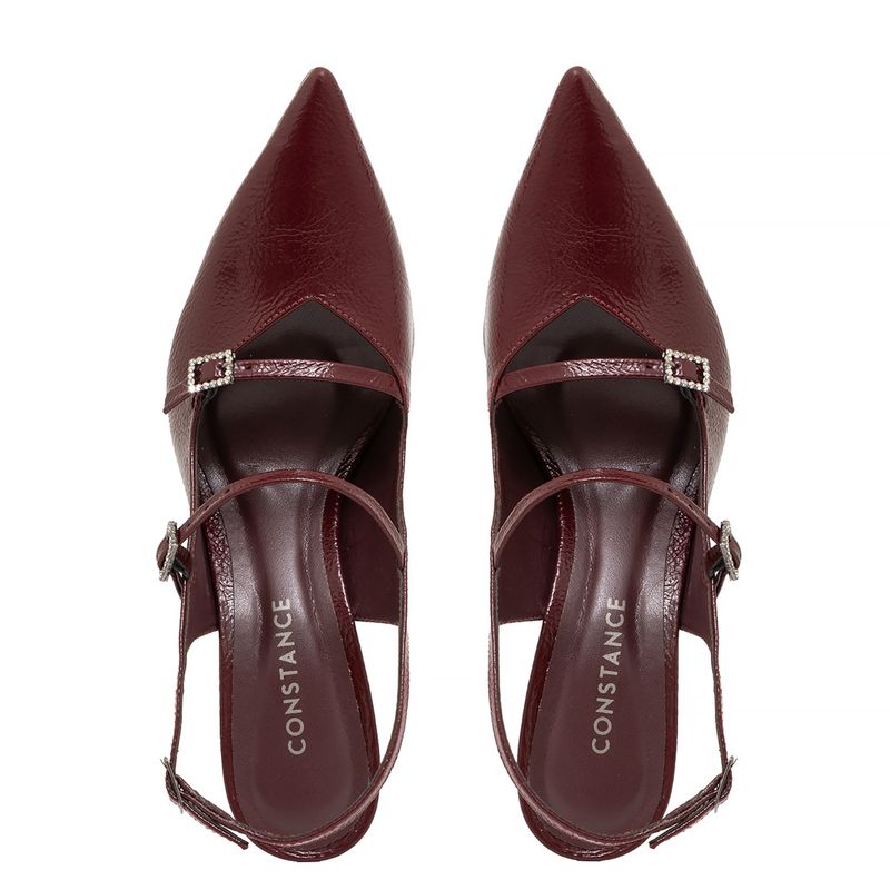 Scarpin Slingback Verniz Burgundy